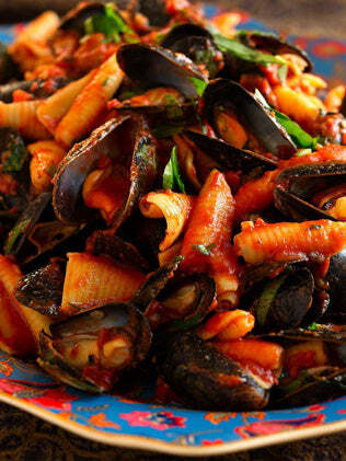 Double Basil Mussels with Pasta Shells | California Olive Ranch