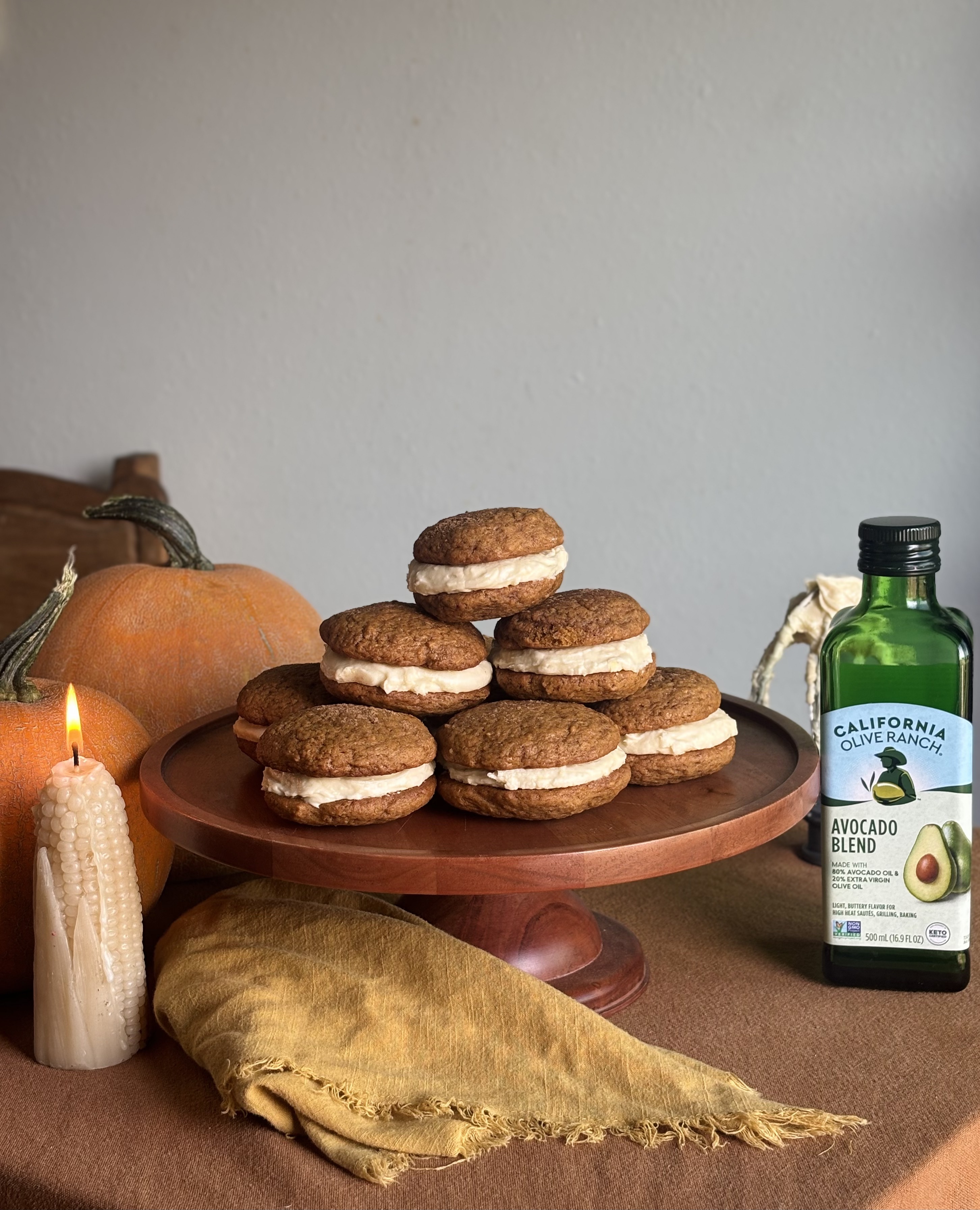 Pumpkin & Cream Cheese Cookie Sandwiches | California Olive Ranch